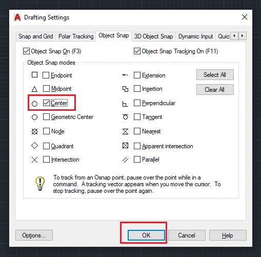 Cách bắt tâm đường tròn trong autocad - Kỹ Thuật Công Nghiệp Ánh Dương