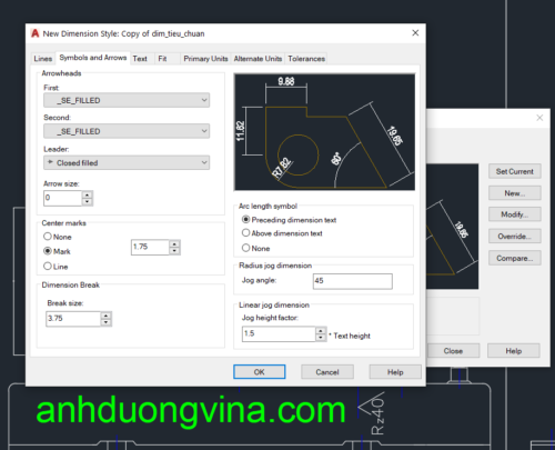 Chi tiết tất cả các thiết lập DimStyle trong AutoCAD - Kỹ Thuật Công ...