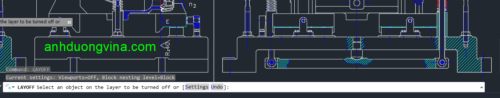 Chi tiết lệnh LAYOFF, LAYON trong AutoCAD - Kỹ Thuật Công Nghiệp Ánh Dương